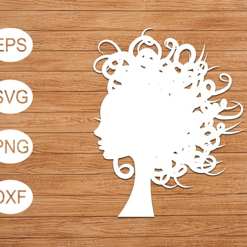 Girl With Curly Hair Svg Curly Hair Salon Studio - Etsy
