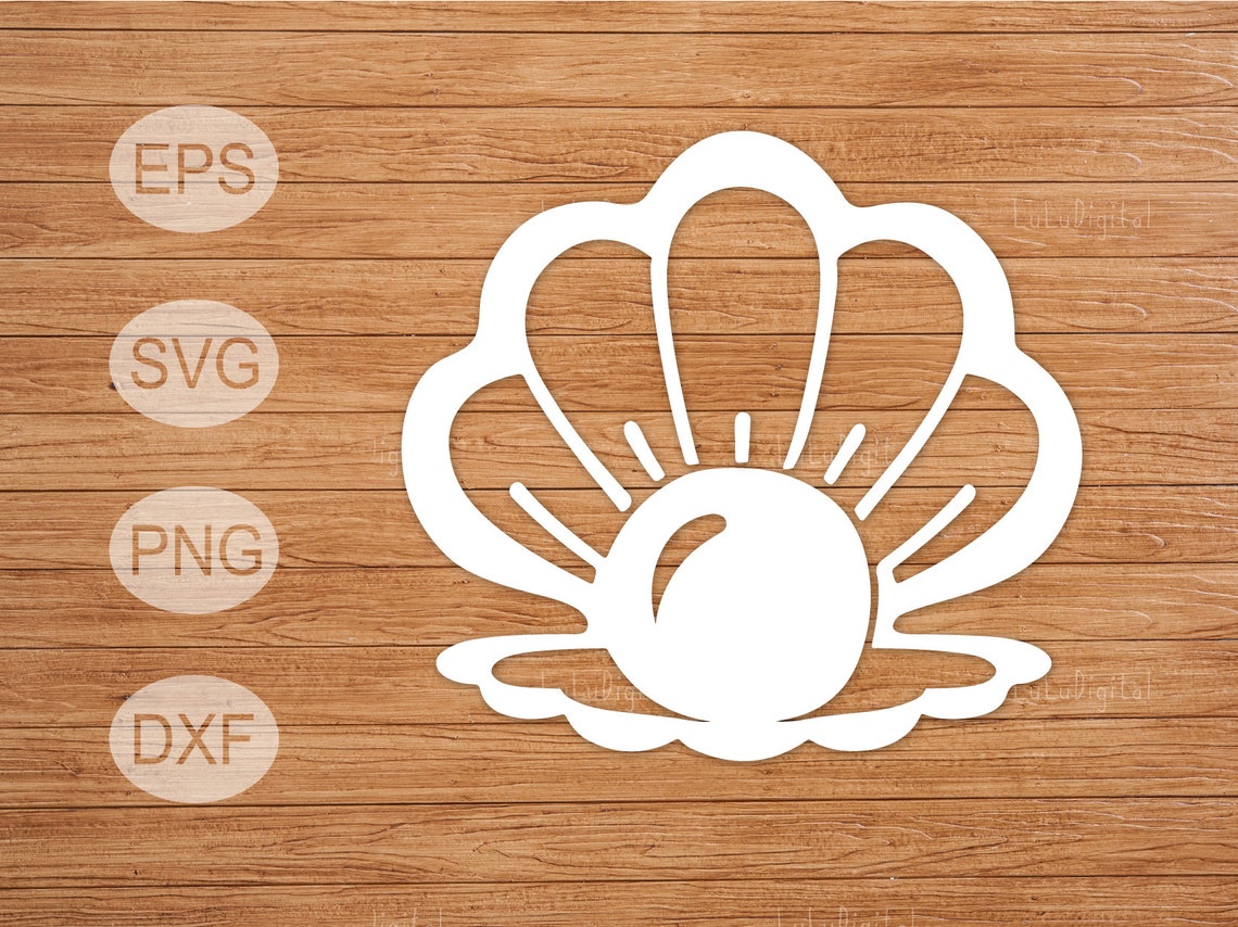Clam Pearl Cut File, Sea Shell Pearl Svg, Sea Shell Svg, Oyster Pearl ...