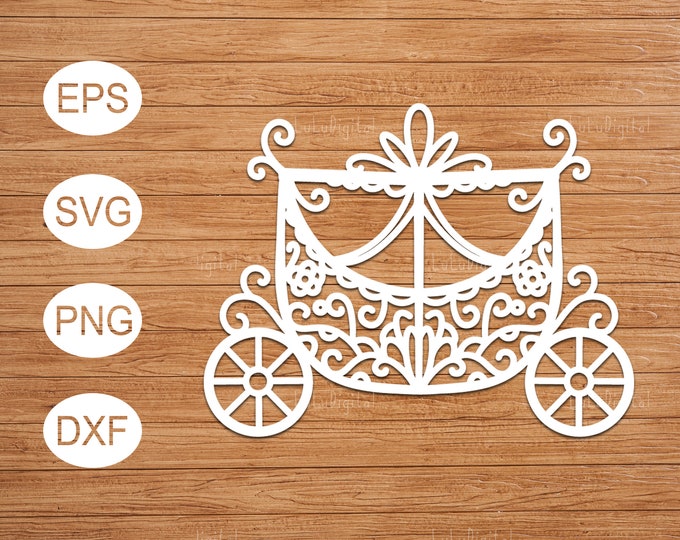 Carriage Svg, Princess Carriage Svg, Carriage Clipart, Cinderella ...