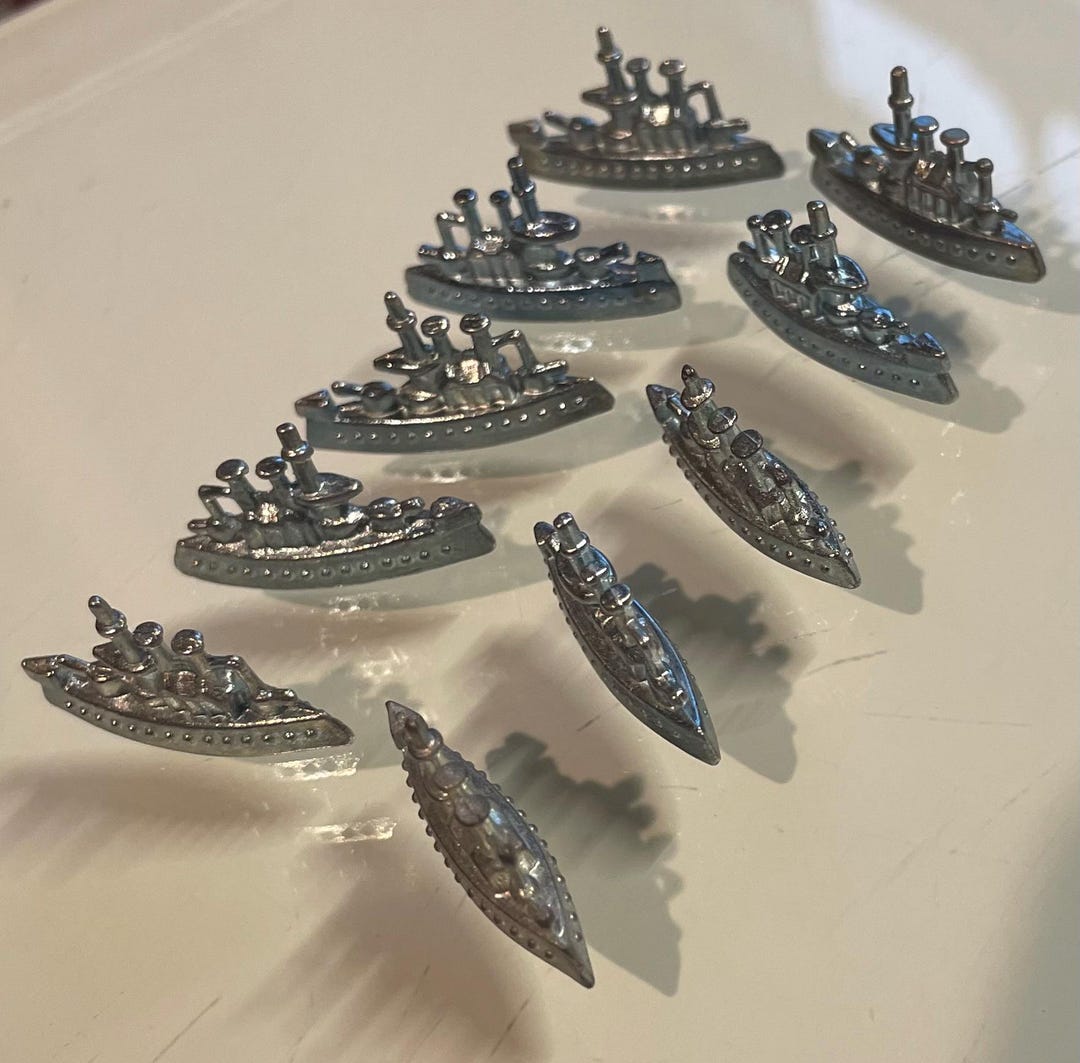 Set of 10 Monopoly Battleship Tokens. FREE SHIPPING - Etsy