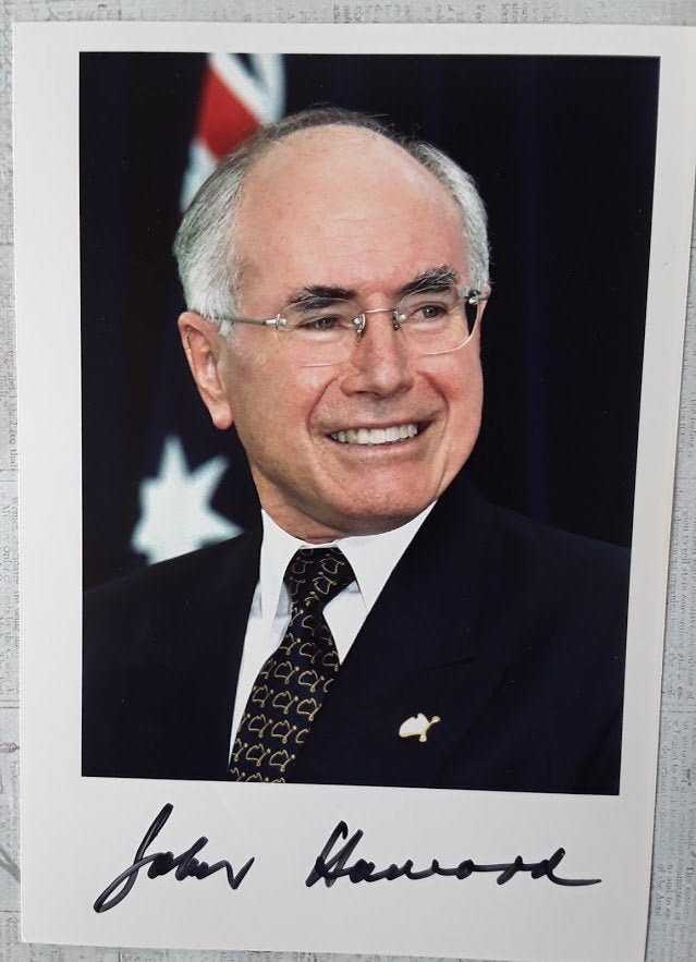 JOHN HOWARD Australia Prime Minister 1996-2007 Hand Signed - Etsy