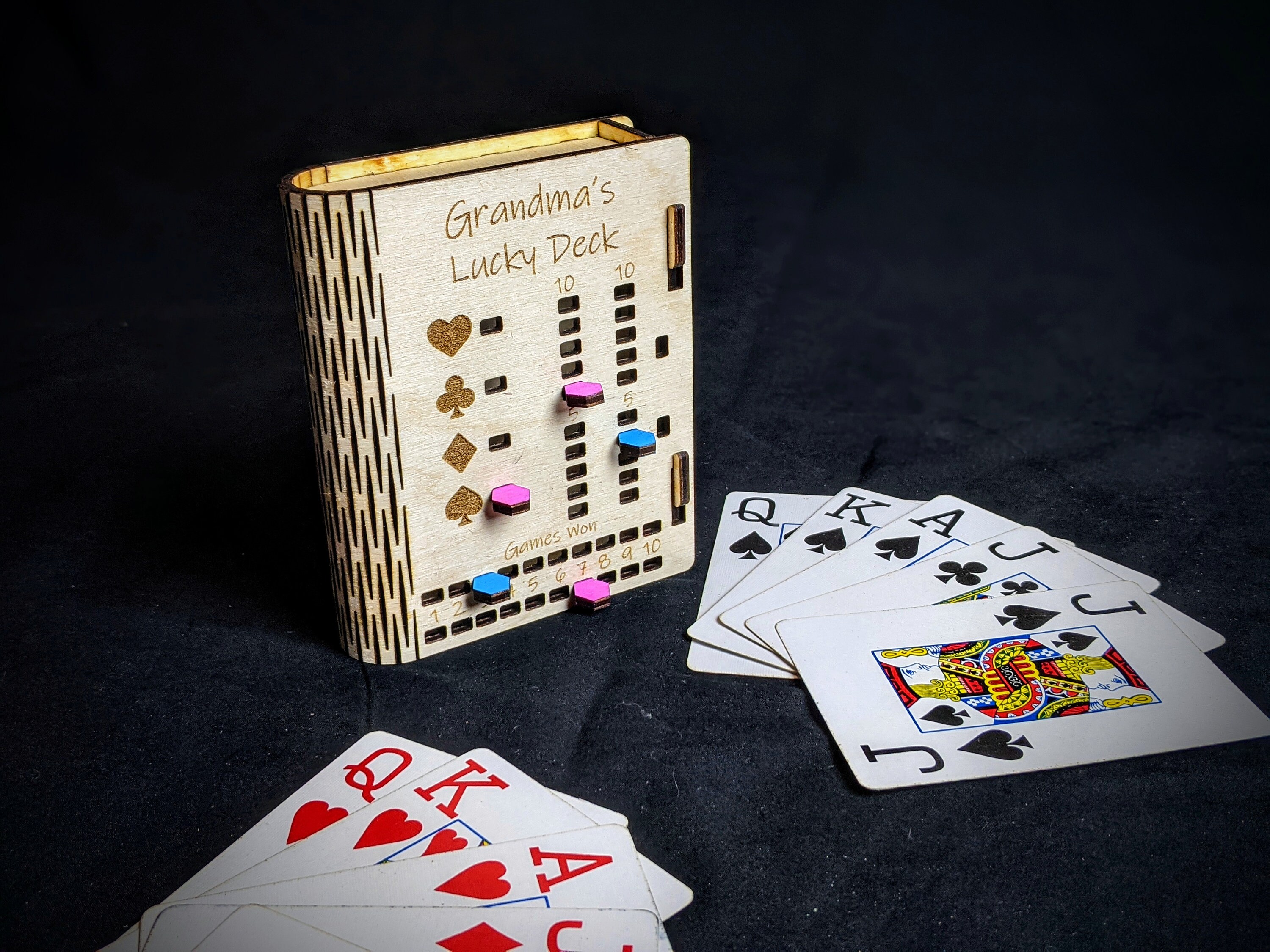 Personalized Wooden Euchre Score Board Playing Card Box - Etsy