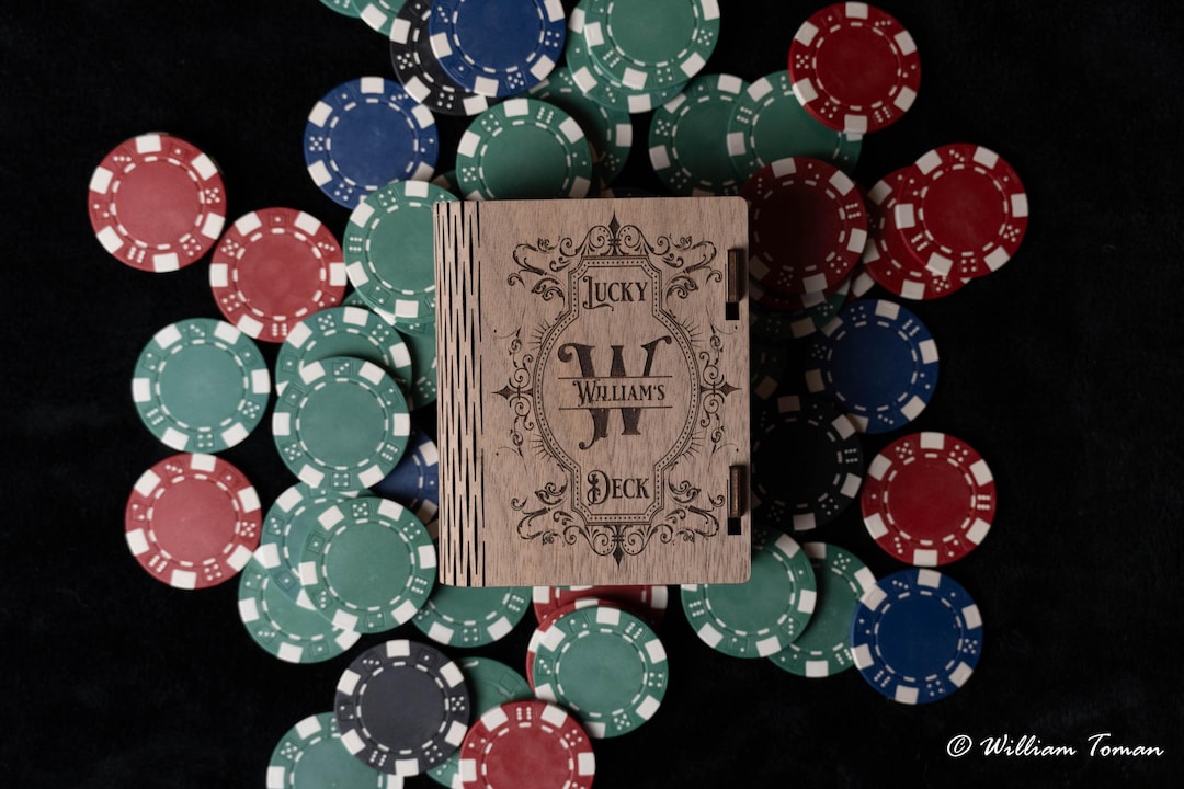 Personalized Wooden Playing Card Box in Walnut - Etsy