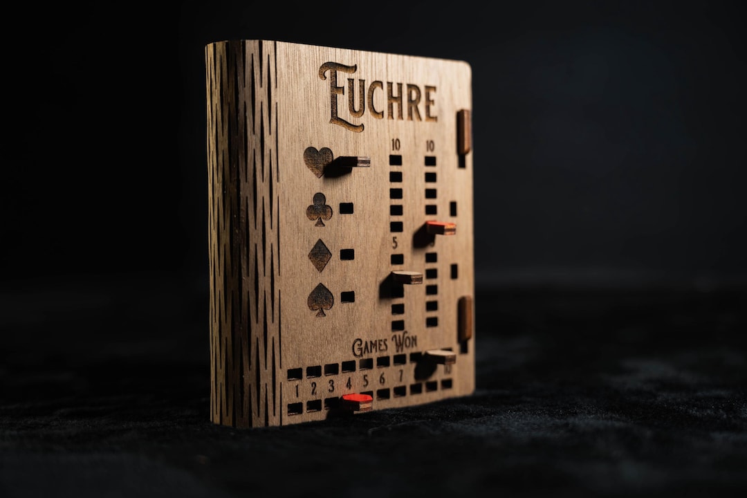 Personalized Wooden Euchre Score Board Playing Card Box in Walnut - Etsy