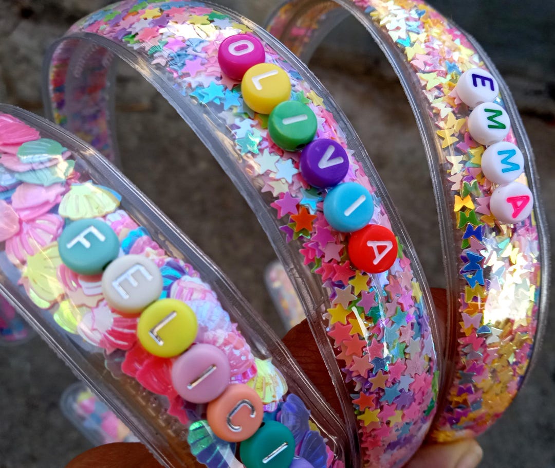 Personalized Shaker Snap Clip or Headband-name Confetti-sprinkles ...