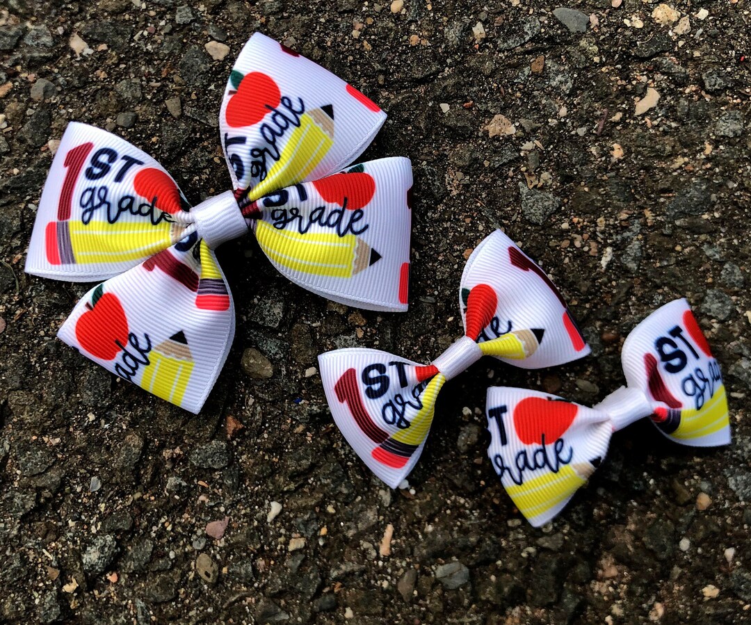 Back to School Hair Bow: Handmade Outfit Bows for Grades Pre-k to 5th ...