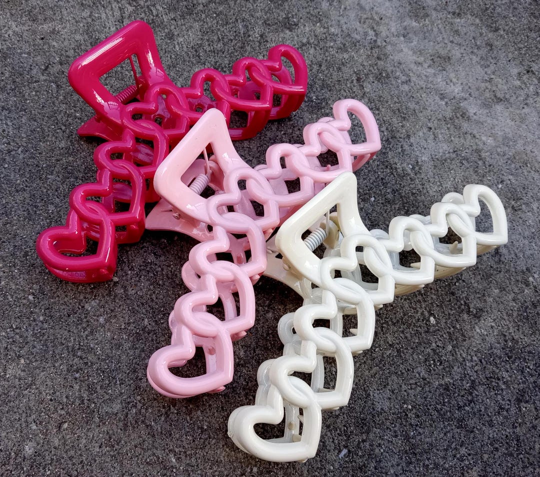 5 Inch-big Heart Clips With Heart Holes-valentine Hairpin-hair Clips ...