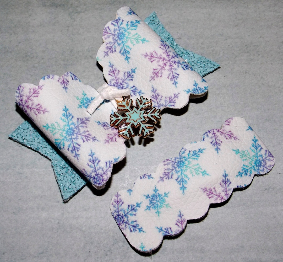 Snowflake Hair Bow-winter Christmas Snap Clip or Hair Bow-frozen Hair ...