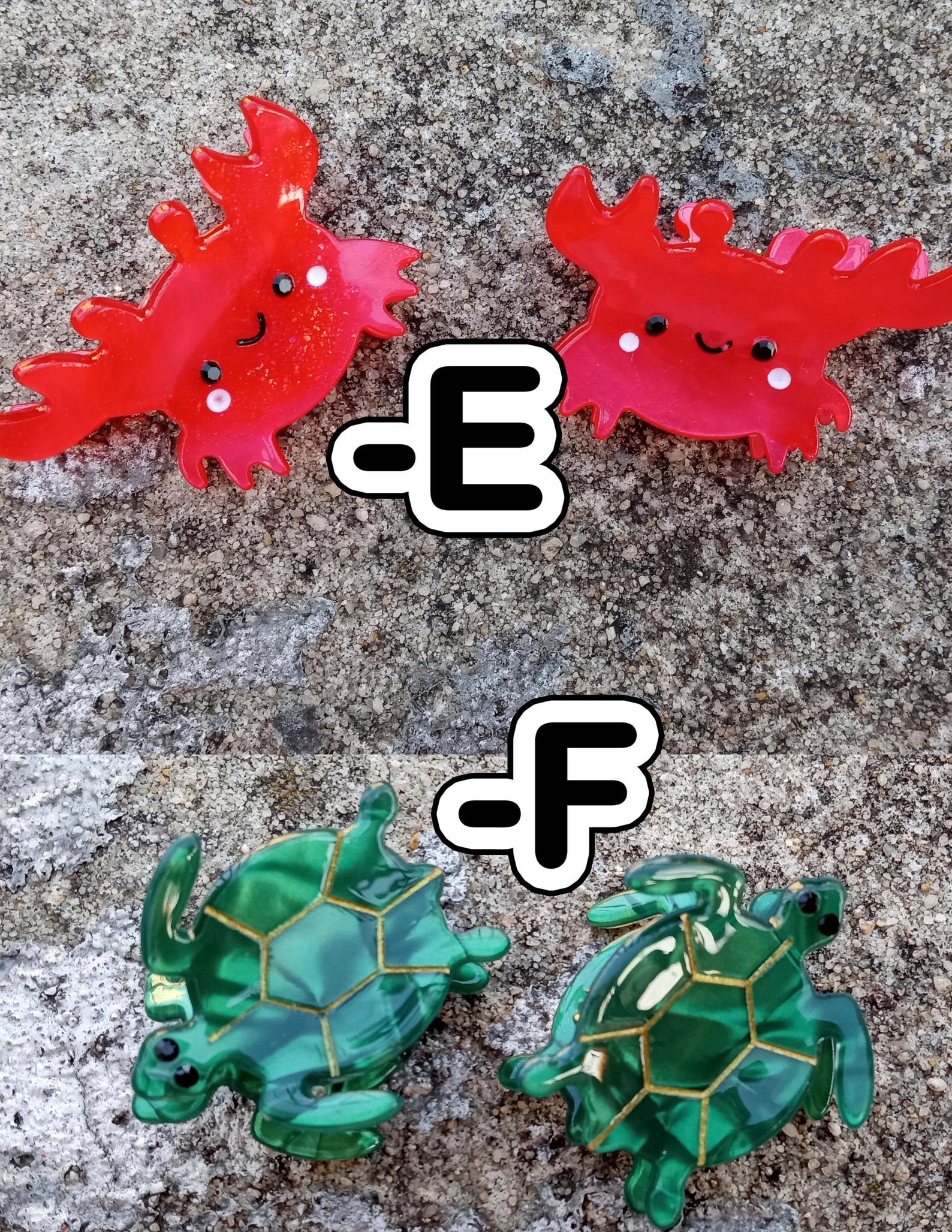 Ocean Hair Clip Set: Dainty Sea Creature Resin Barrette - Etsy