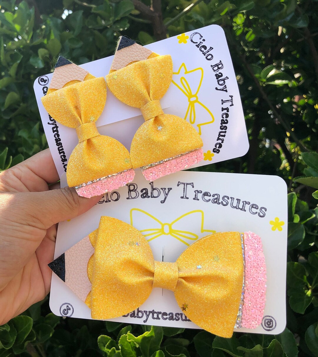 Preschool Pencil/yellow With Gold Stars/glitter Hair Bows/school Girl ...