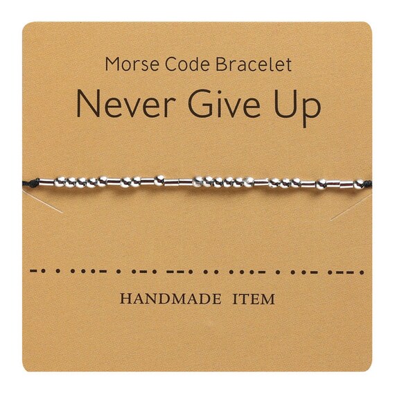 Morse Code Secret Message Never Give Up Friendship Etsy