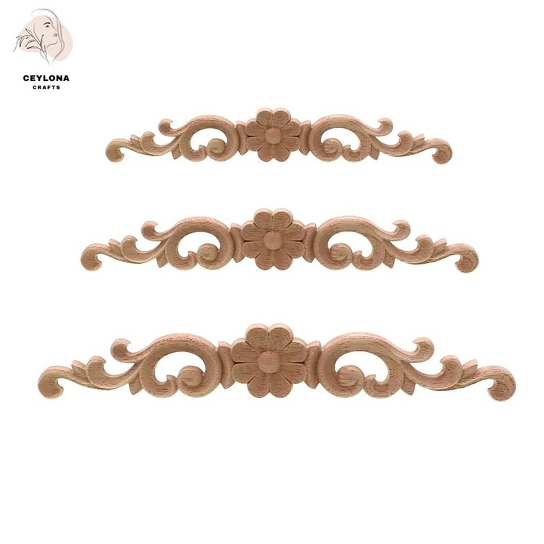 Rose Design Corner Wood Applique Only Wood Carved Unpainted - Etsy