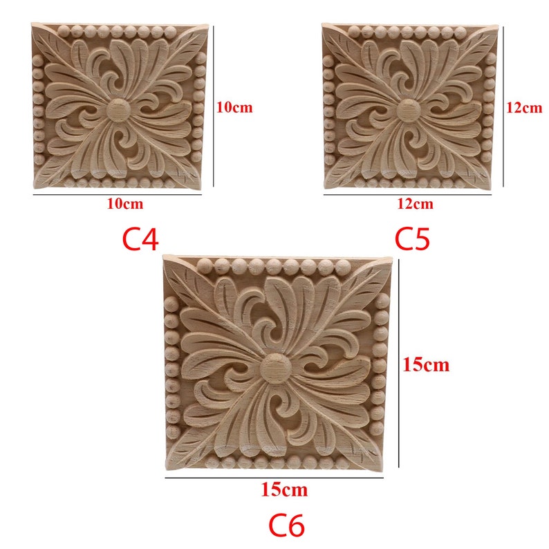 Flower Carving Natural Wood Applique Only Wood Carved - Etsy