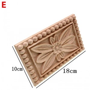 Flower Carving Natural Wood Applique Only Wood Carved Unpainted ...