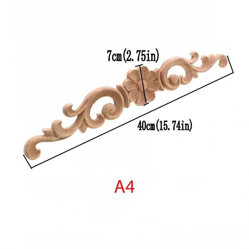 Rose Design Corner Wood Applique Only Wood Carved Unpainted - Etsy