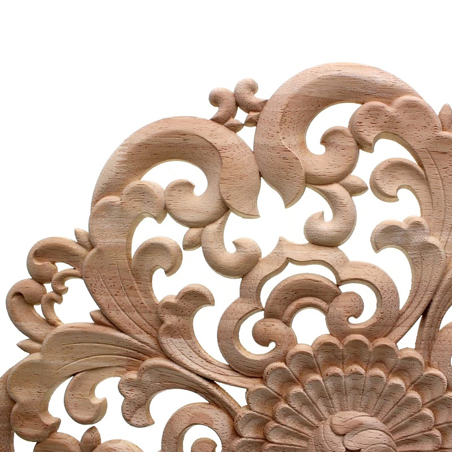 Rose Design Corner Wood Applique Only Wood Carved Unpainted - Etsy