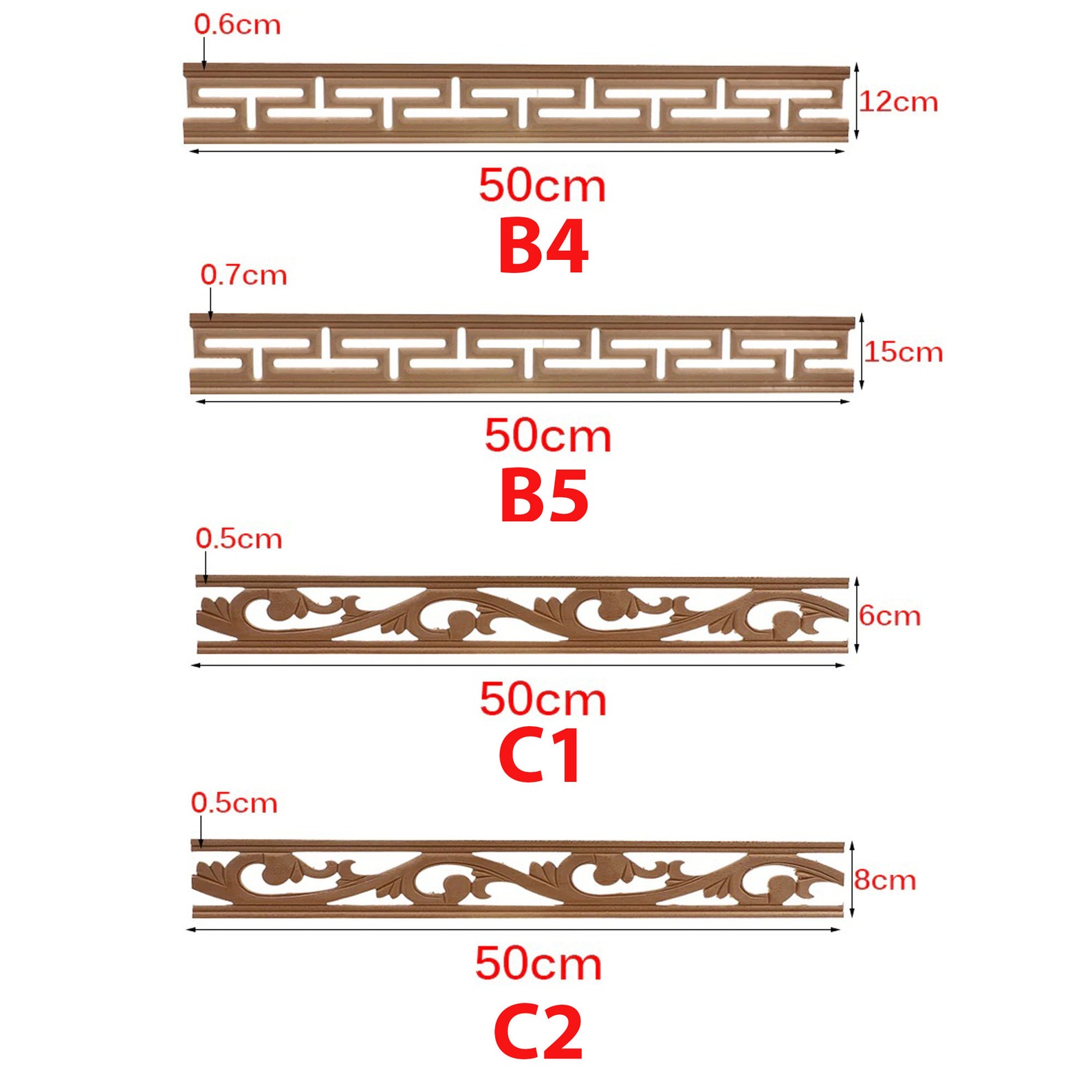 10PCS Unpainted Carved Line Bars for Edges Frames Mirror - Etsy