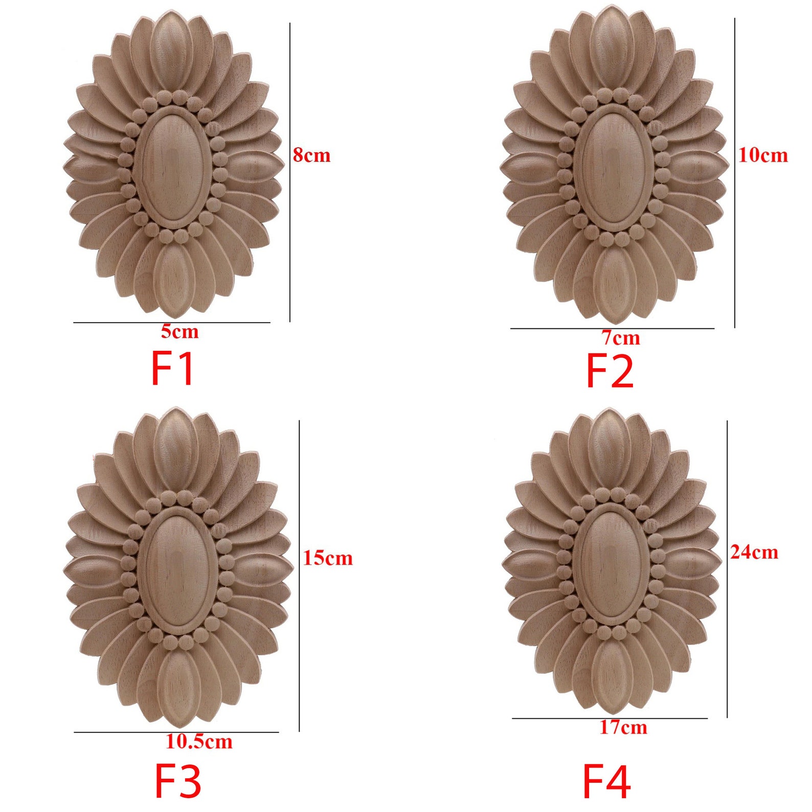 Flower Carving Natural Wood Applique Only Wood Carved - Etsy