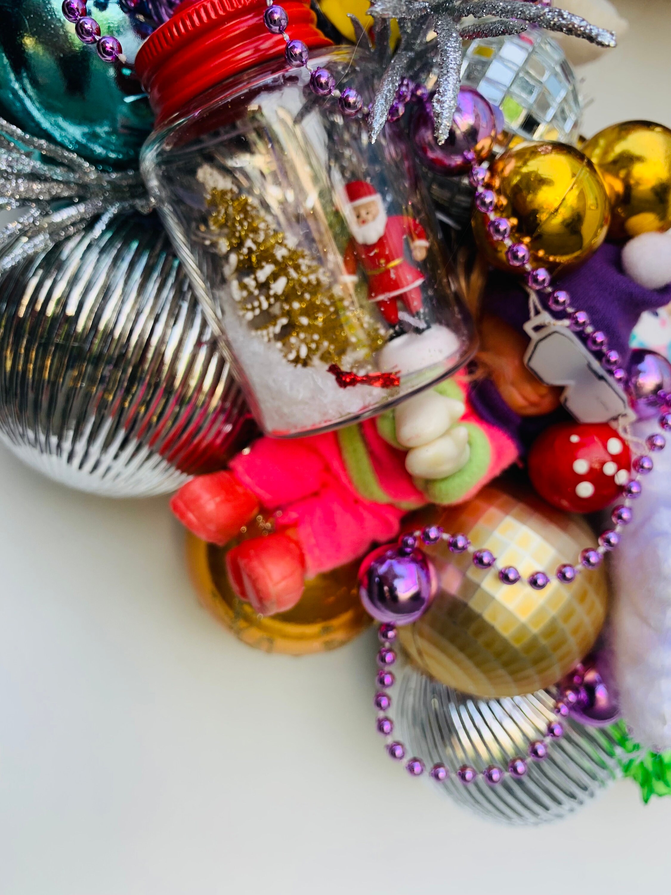 Kitsch Christmas Wreath, Upcycle Wreath, Colourful Wreath for Front ...
