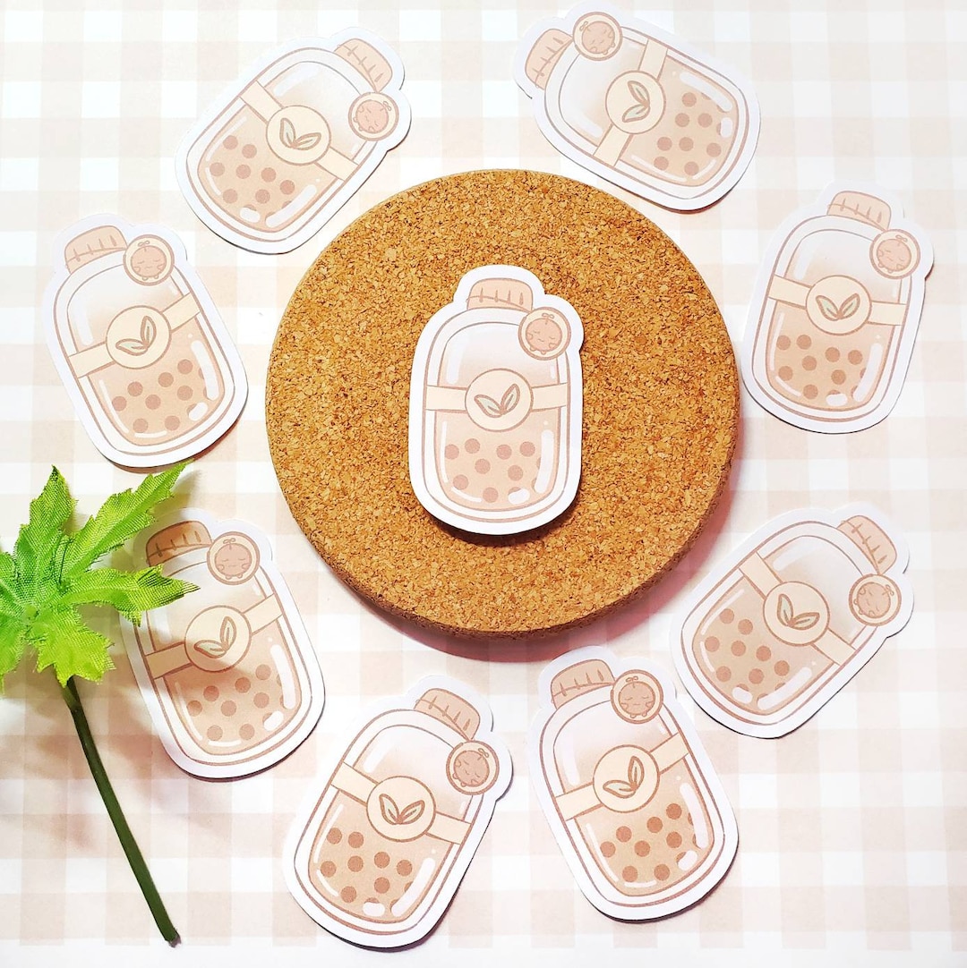 Boba Jar Diecut Sticker Cute Laptop Vinyl Stickers Bubble Tea Addicts ...