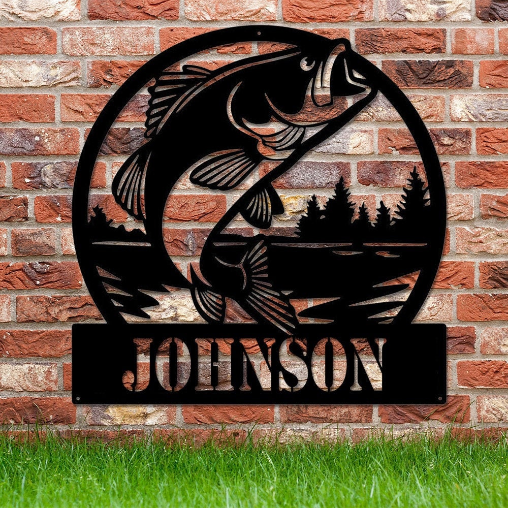 Metal Fish Sign Farm Welcome Sign Fish Sign Lake House | Etsy