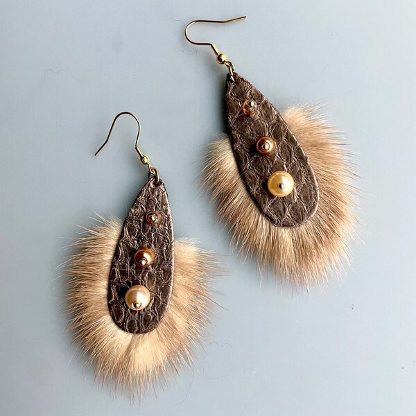 Fur Earrings - Etsy