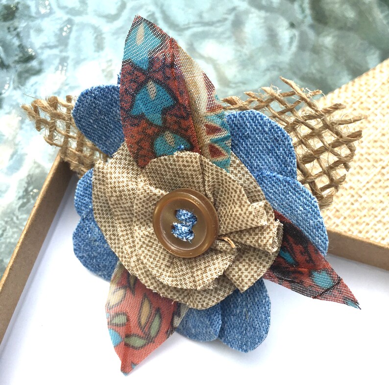 Flower Pin, Textile, No Fray, Brooch, Handmade - Etsy