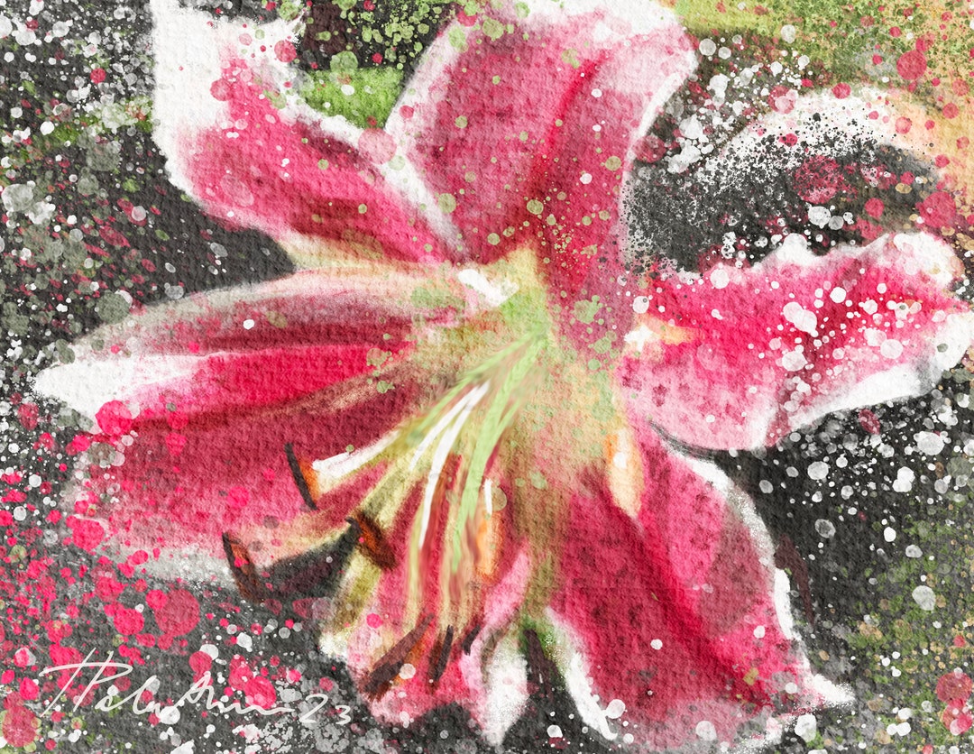 Lilly Painting , Pink Lilly Print From Original Painting - Etsy