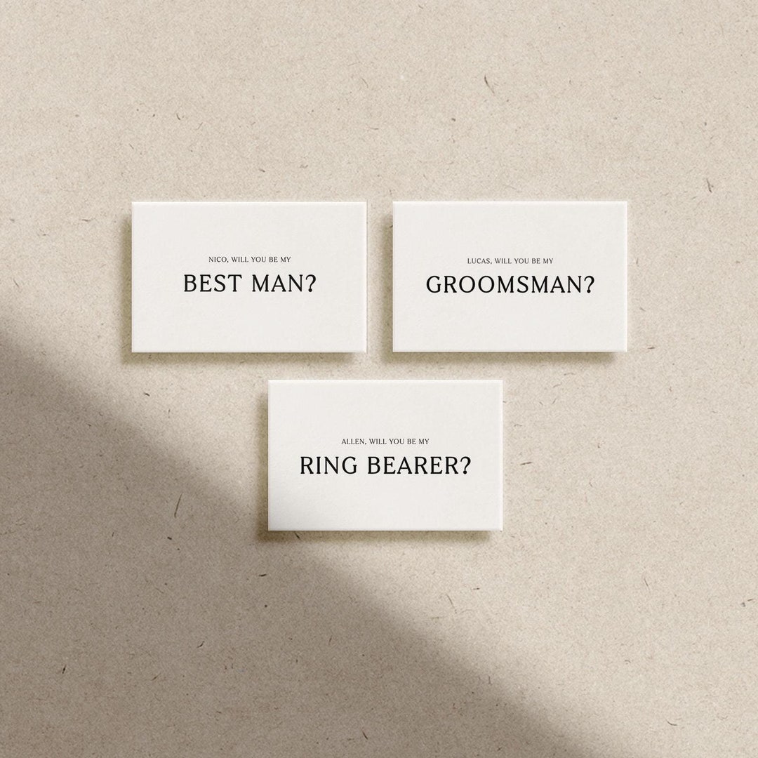 Best Man Proposal, Groomsmen Proposal Card Template, Ring Bearer ...