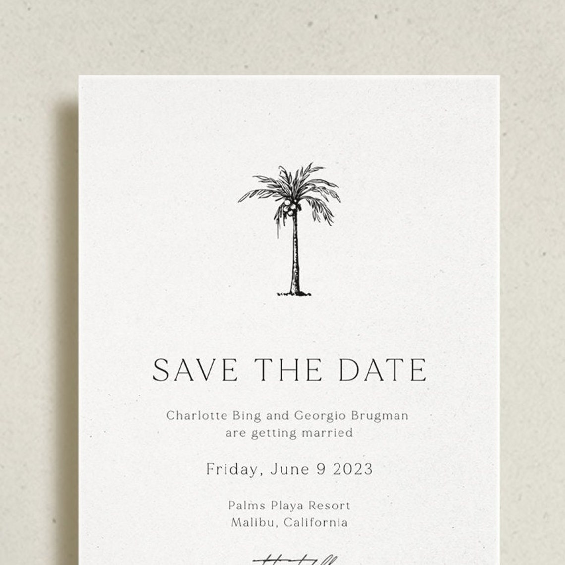 C25 Palm Tree Wedding Invitation Beach Wedding Save the - Etsy