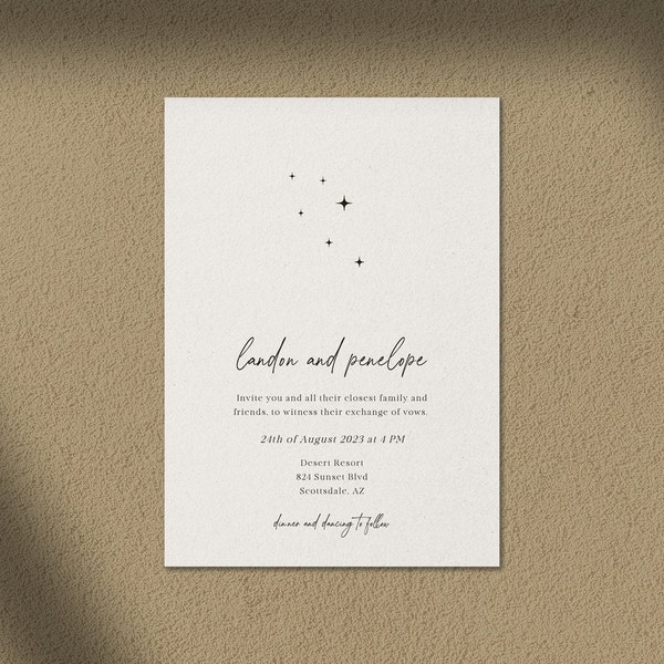 Star Wedding Invitation - Etsy