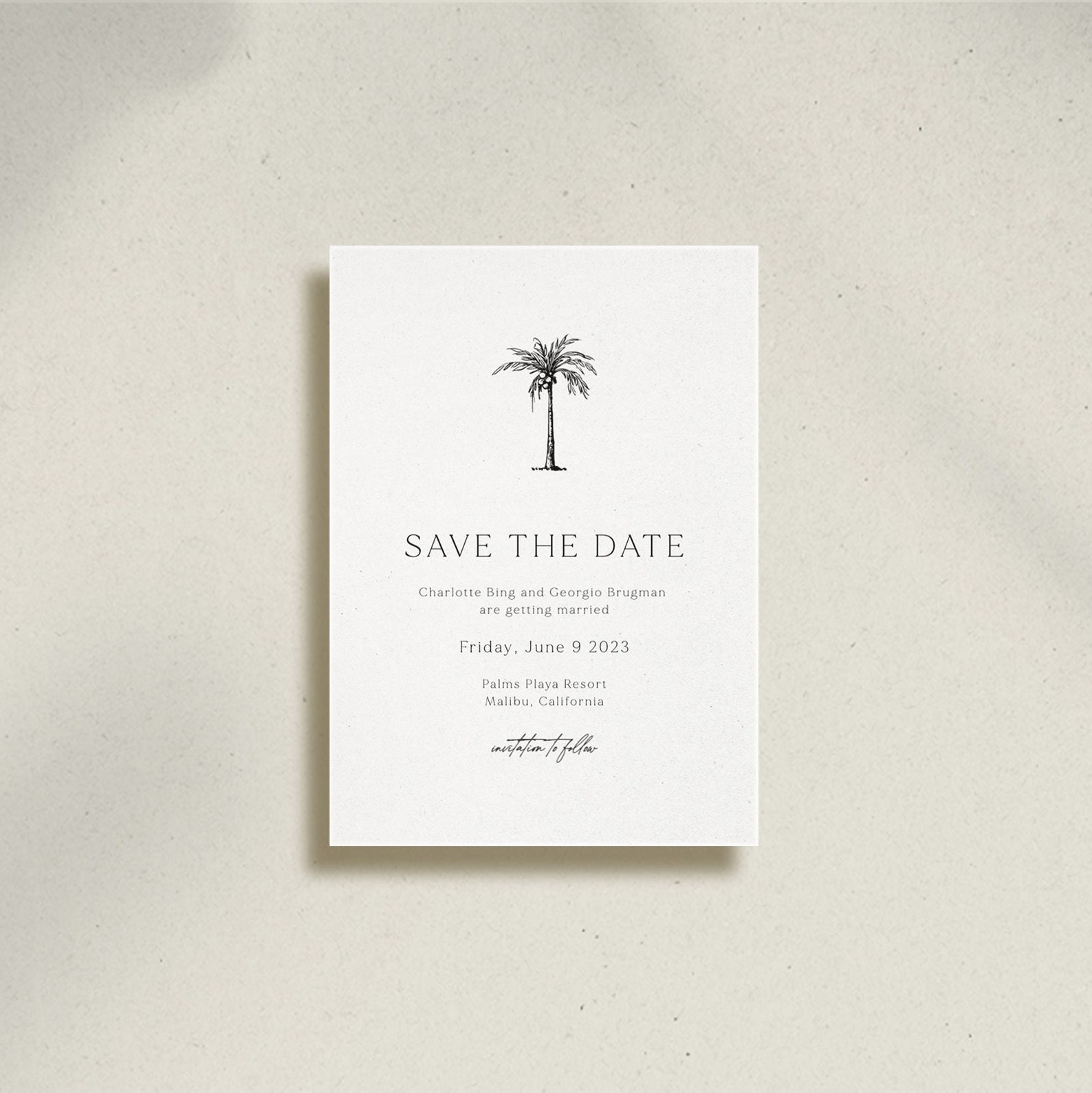 C25 Palm Tree Wedding Invitation Beach Wedding Save the - Etsy