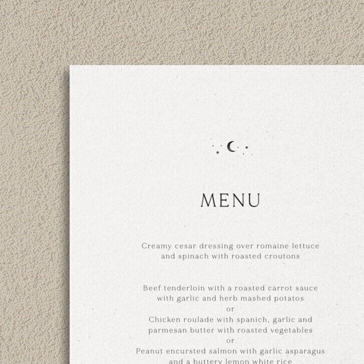 C11, Celestial Wedding Menu Template, Starry Night Wedding Menu Card ...