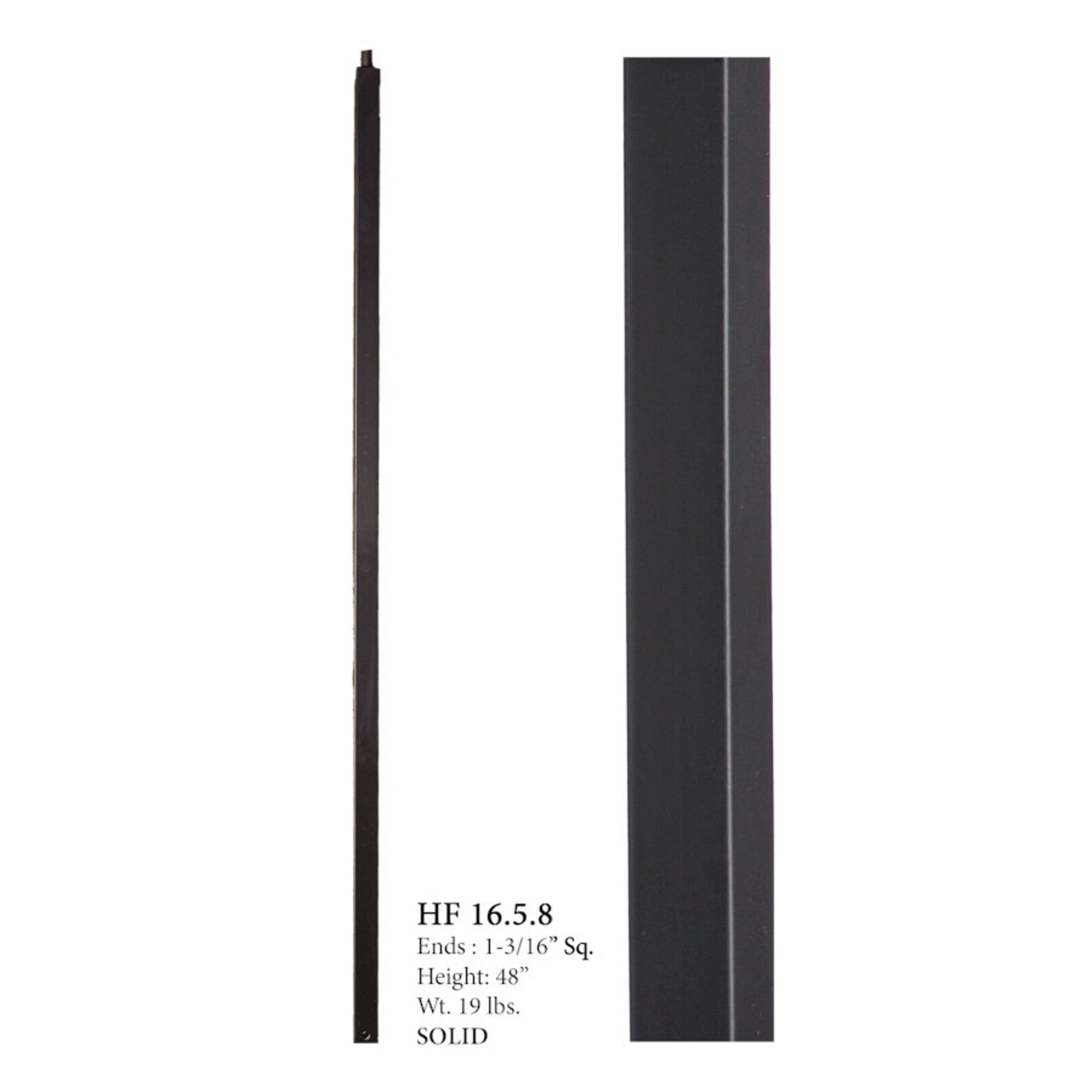 Satin Black 16.5.8 Plain Square Iron Newel Support Post for - Etsy