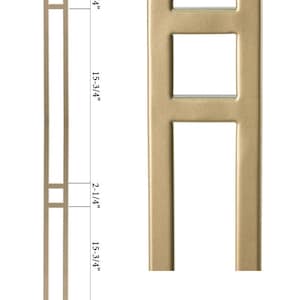 Dorado Gold 16.6.1 Double Bar Square Hollow Iron Baluster for Staircase ...