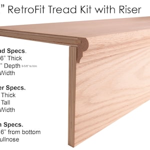 42-inch Retrofit Tread Kit With Riser Remove Carpet Add Hardwood for ...