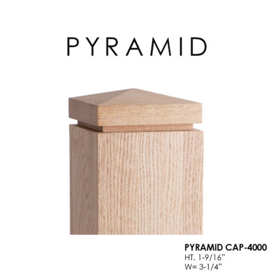 Red Oak Pyramid Cap-4000 Top Cap for 3-1/4 Wood Newel - Etsy