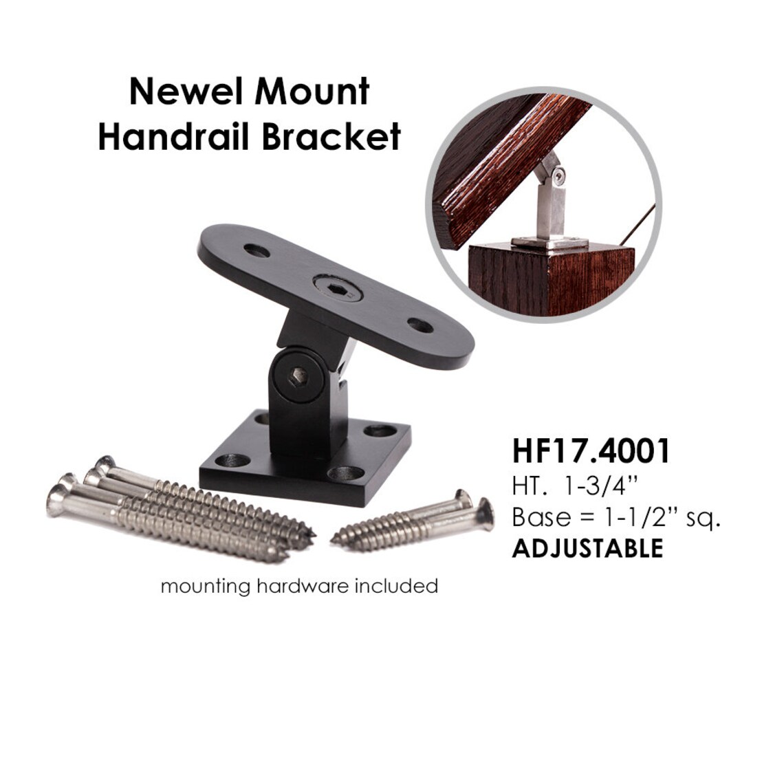 HF17.4001 Adjustable Newel Mount Bracket for Stair Remodel - Etsy