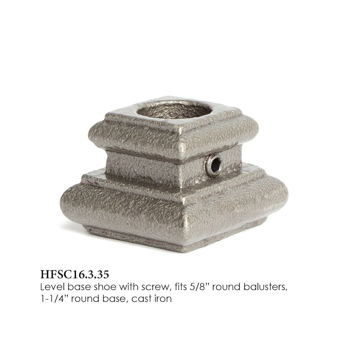 Satin Clear 16.3.35 Flat Base Shoes for 5/8 Inch Round Iron Balusters ...