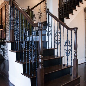 Satin Black 16.1.21 Long Twist Solid Iron Baluster for Staircase ...