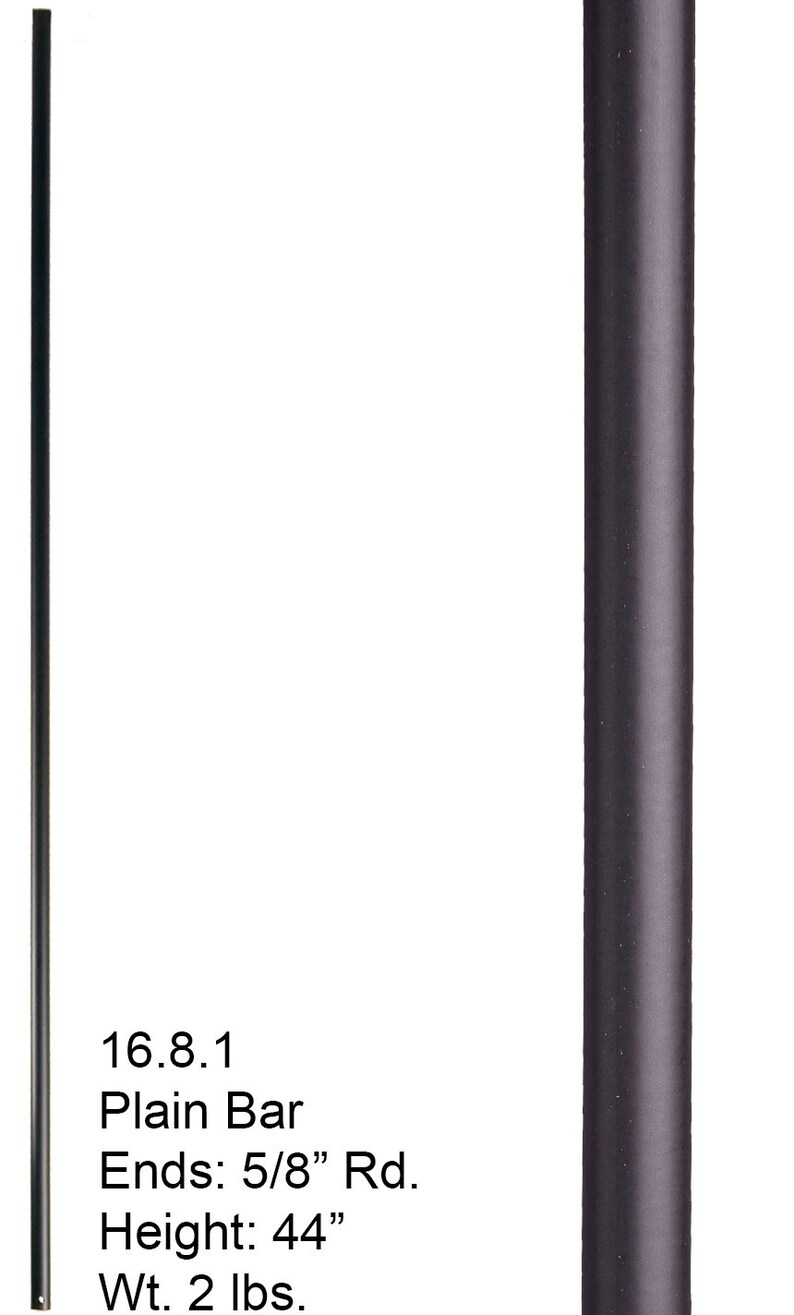 Satin Black 16.8.1 Plain Hollow Round Hollow Iron Baluster for - Etsy