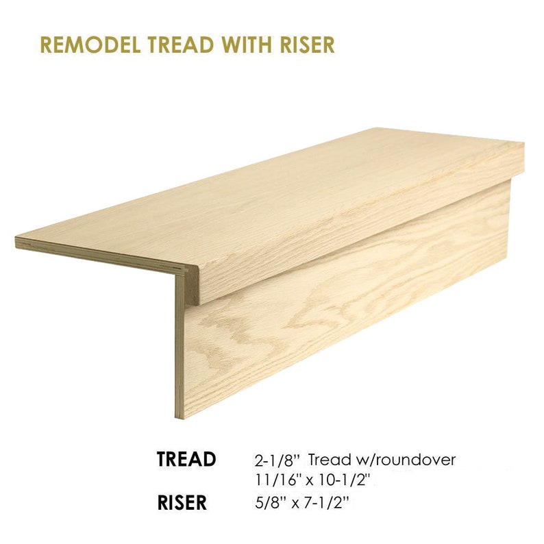54-inch Modern Retrofit Engineewhite Wood White Oak Tread Kit - Etsy