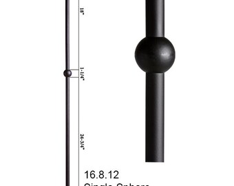 Satin Black 16.8.1 Plain Hollow Round Hollow Iron Baluster for - Etsy