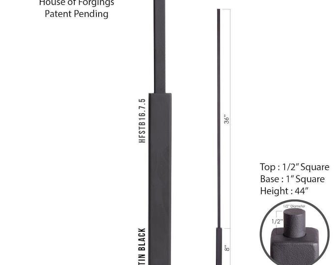 Satin Black 5.1.1 8 Foot X 5/8-inch Round Horizontal Bar Baluster for ...