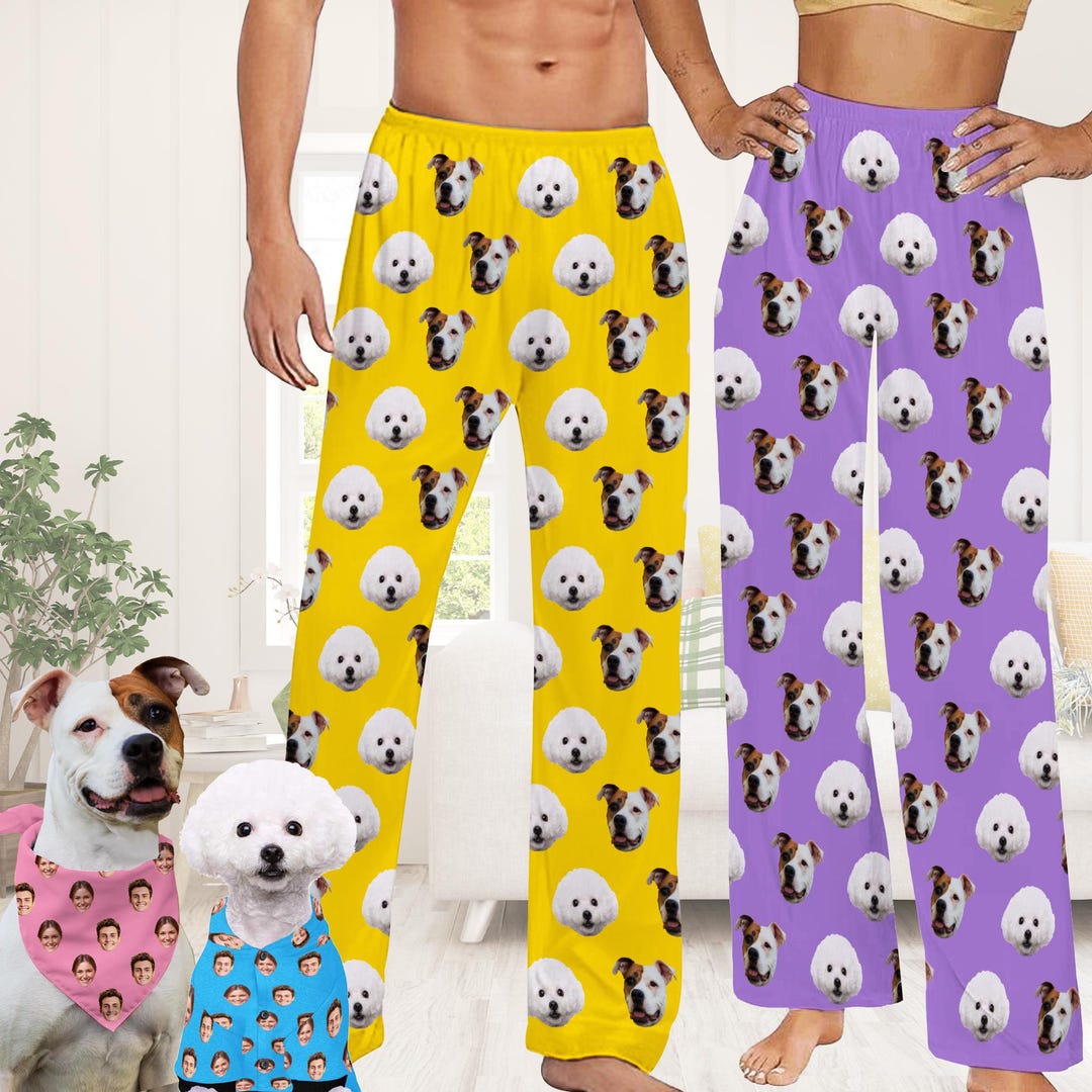 Custom Pet Face Pajama Pants, Matching Owner Set, Personalized Gift - Etsy