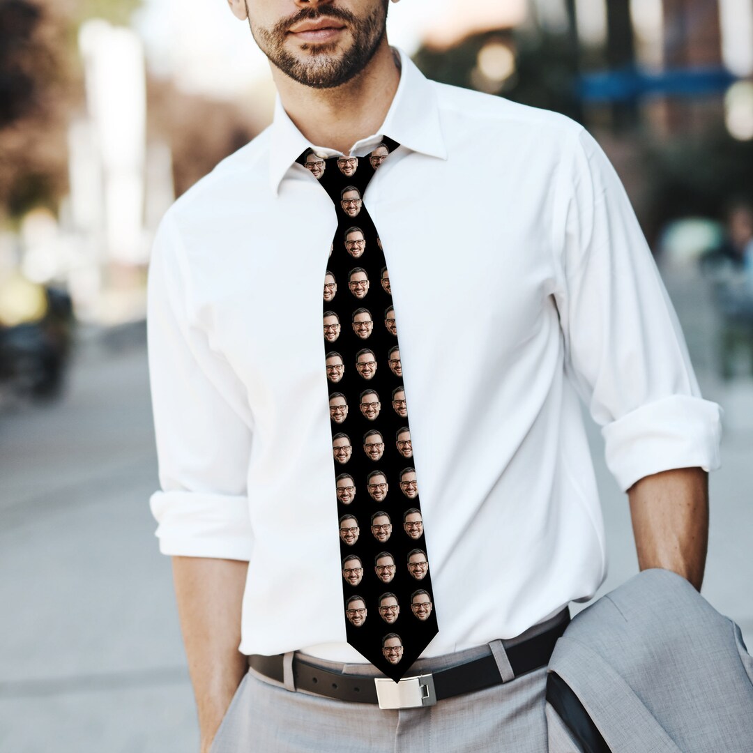 Custom Printed Ties,colorful Green Ties,father's Day Tie,photo Face Tie ...