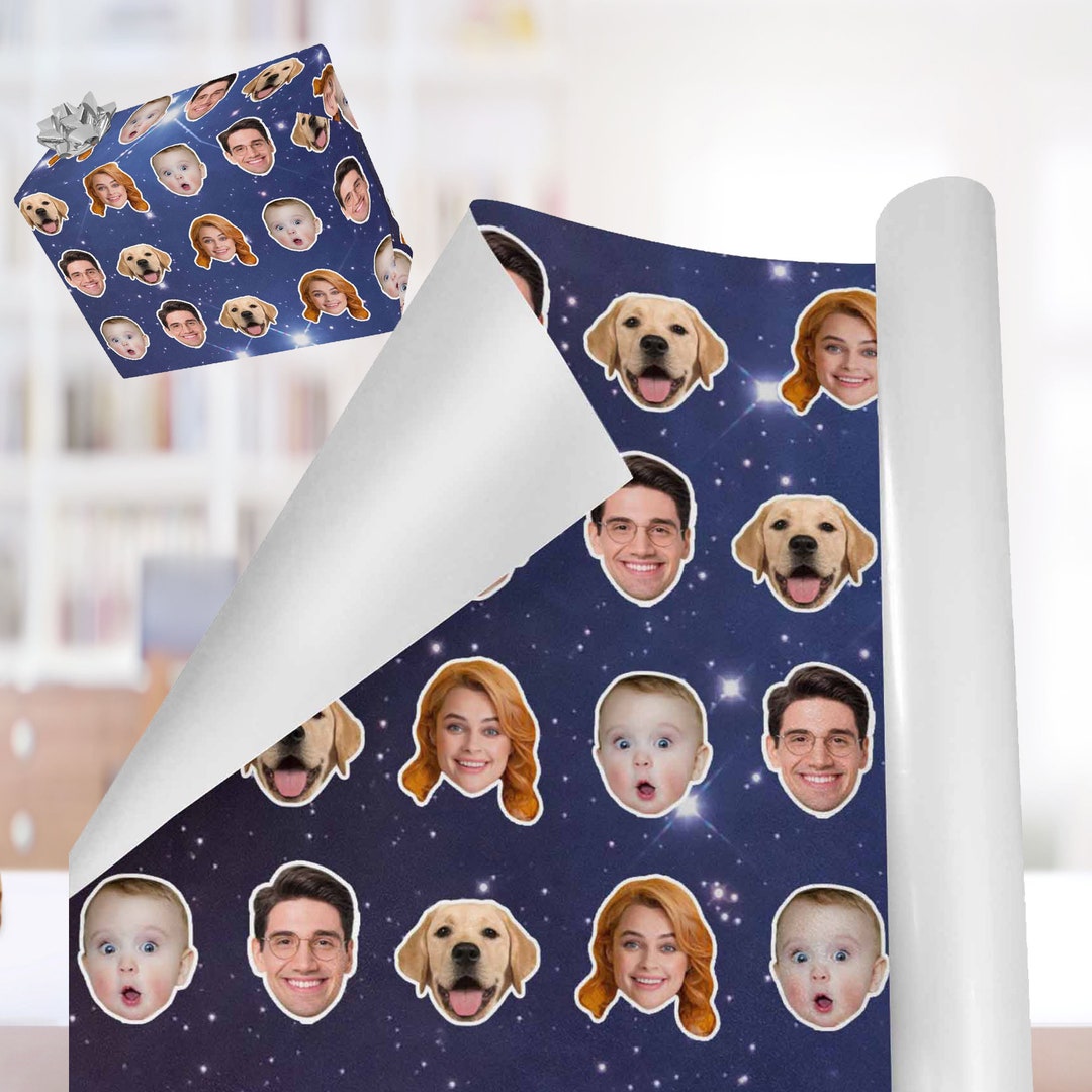 Custom Face Gift Wrap,funny Face Gift Wrap,personalised Wrapping Paper ...