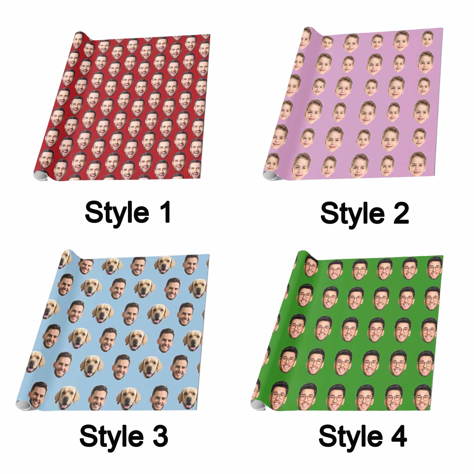 Custom Face Wrapping Paper, Personalized Photo Gift Wrap - Etsy
