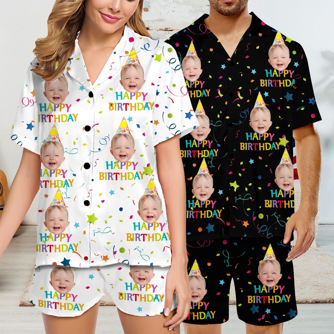 Custom Birthday Pajamas.family Pajamas Set,funny Face Pajamas,birthday ...