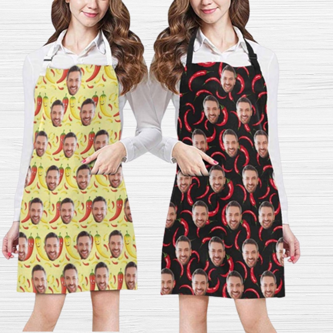 Personalized Faces Apron, Custom Photo Apron for Women and Men, Funny ...